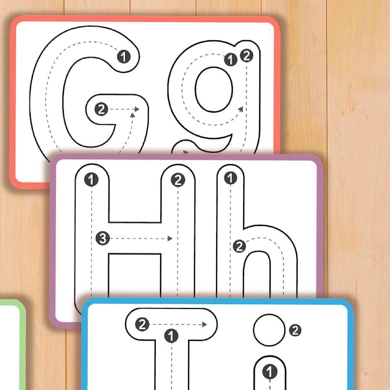 Alphabet Tracing Cards: ABC Letter Formation Worksheets (digital ...