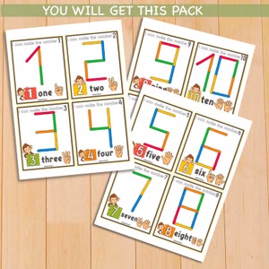 Popsicle Sticks Numbers Activity Game for Toddlers Montessori Printable ...
