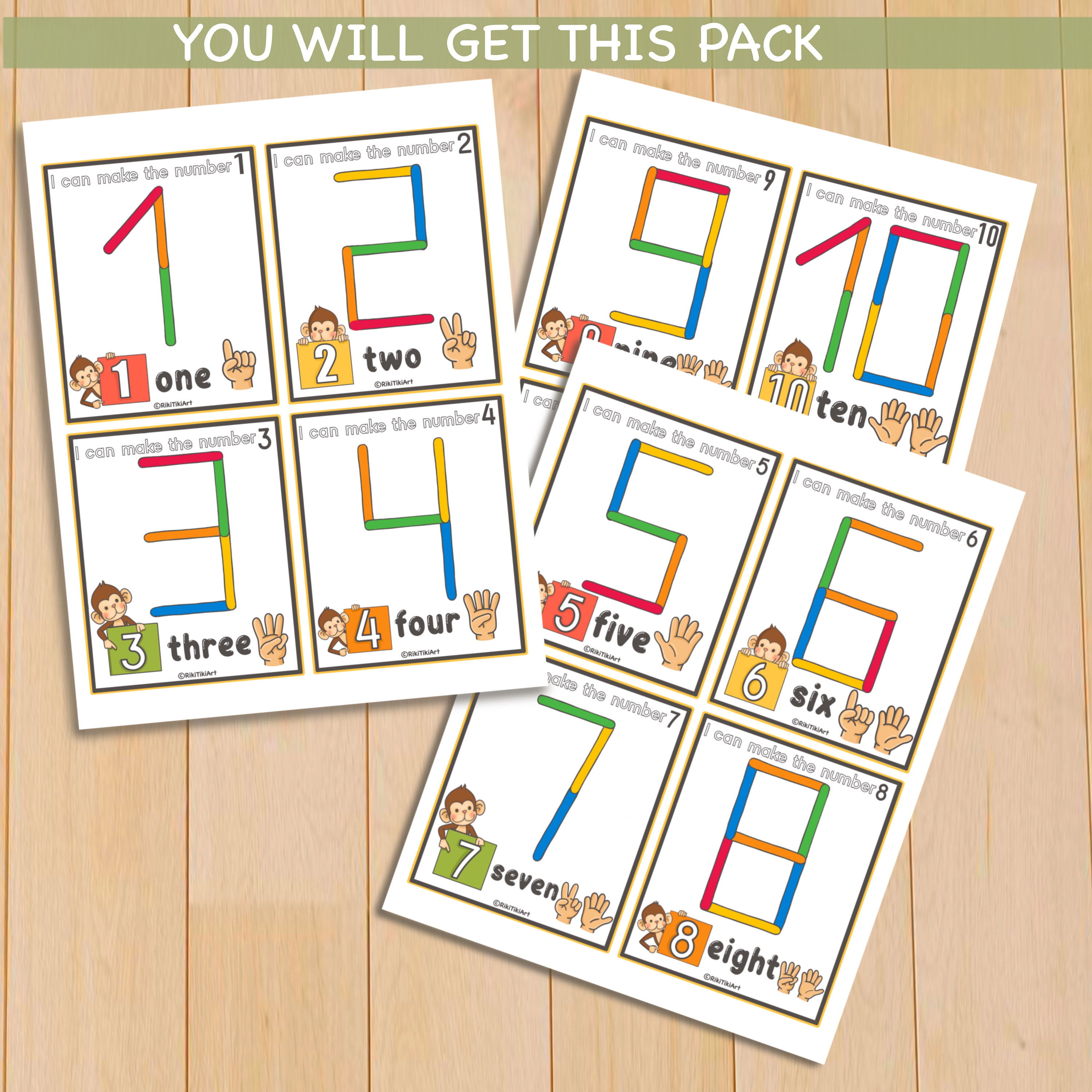 Popsicle Sticks Numbers Activity Game for Toddlers Montessori - Etsy Israel