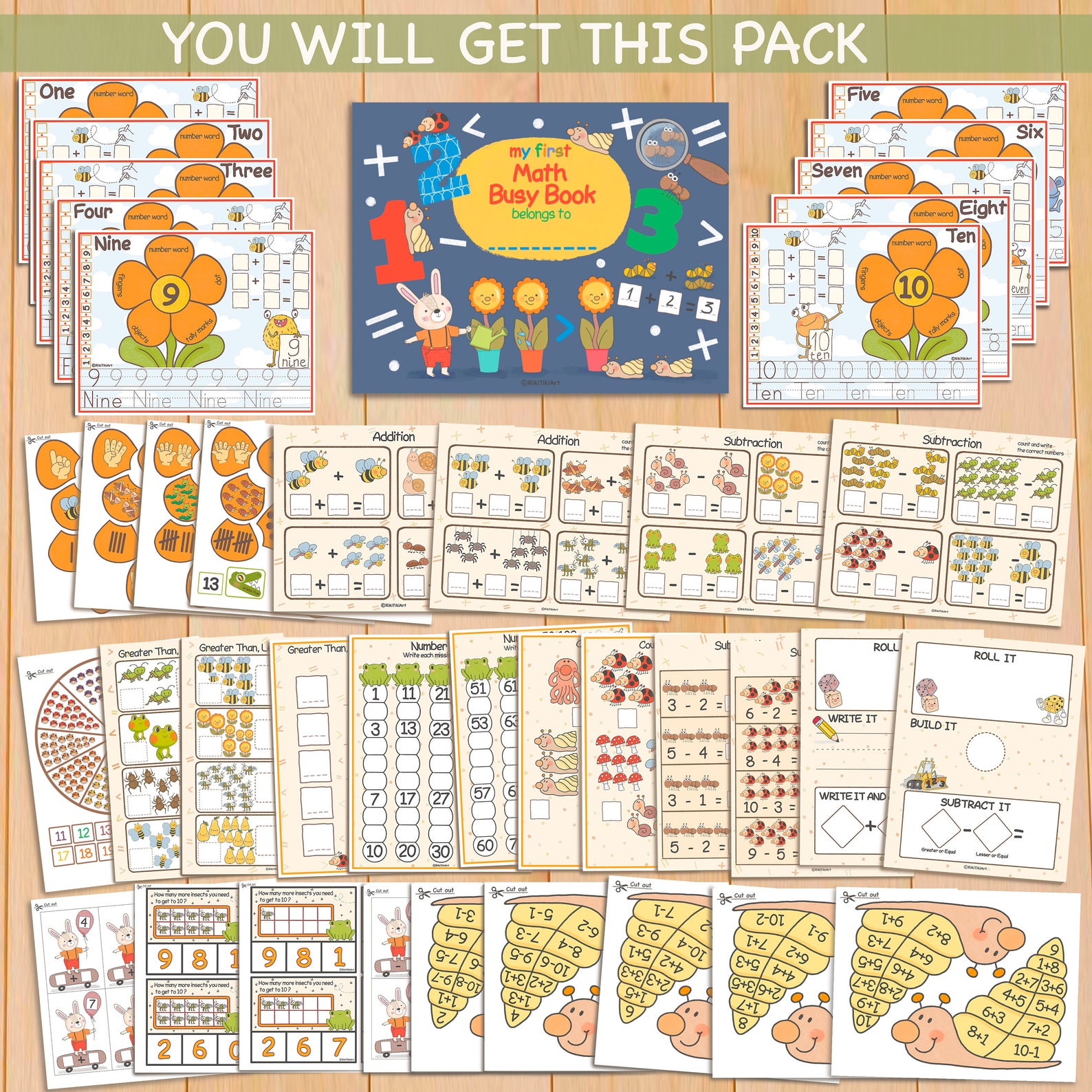 Maths Busy Book Printable Toddler Activities Preschool Curriculum ...