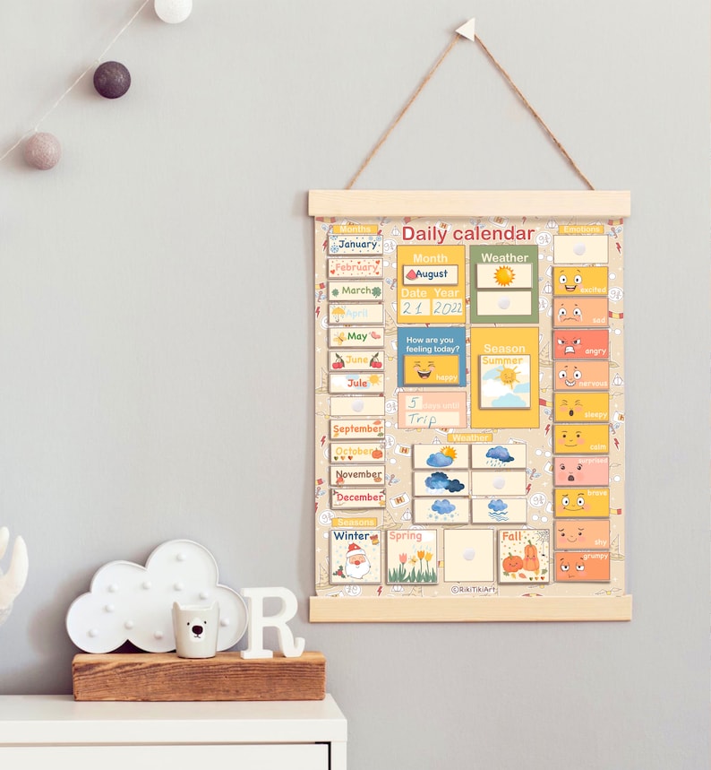 Preschool Calendar Classroom Calendar Printable Homeschool | Etsy