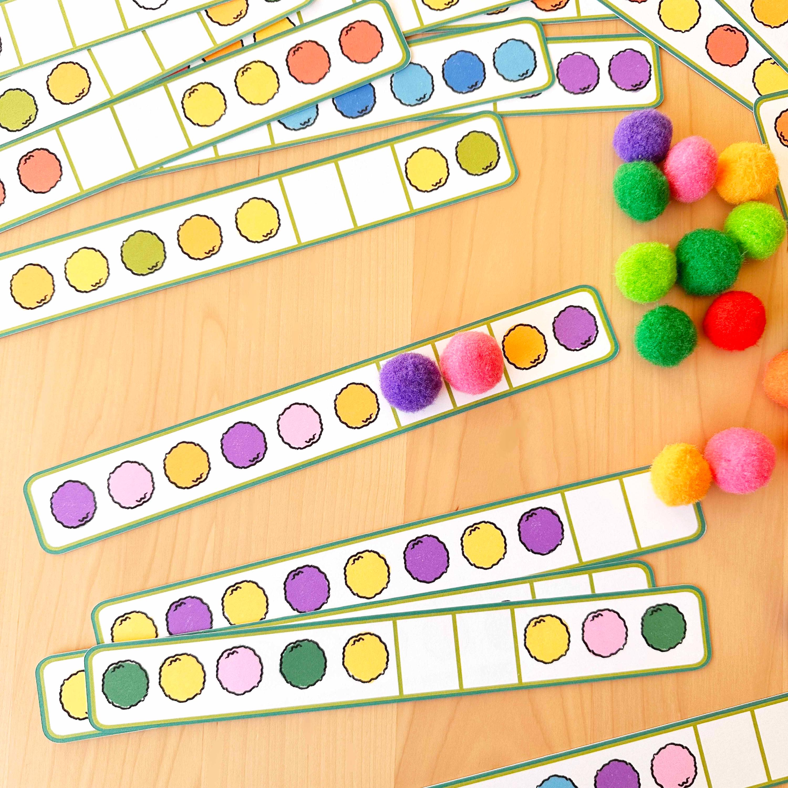 Pom Pom Patterns Activity for Toddlers Color Sorting Occupational ...