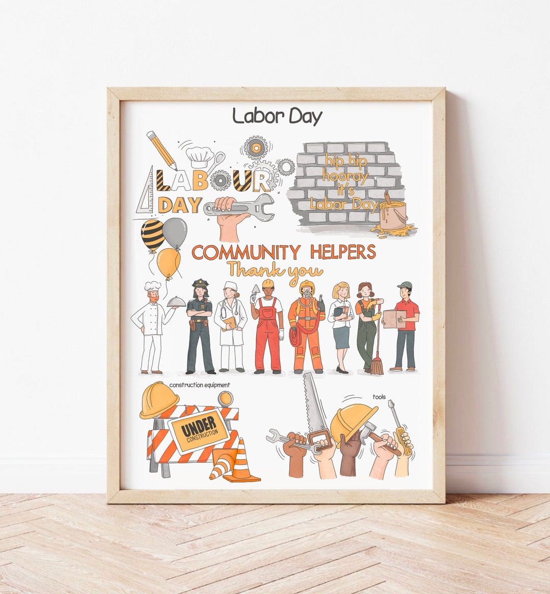 Labor Day Poster Educational Classroom Wall Art Homeschool Downloadable ...