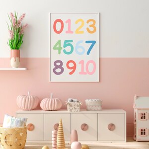 Colorful Numbers Educational Posters for Kids Printable Montessori Math ...