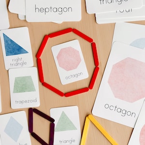 Shapes Flash Cards Printable 2D Geometric Shapes Nomenclature Cards ...