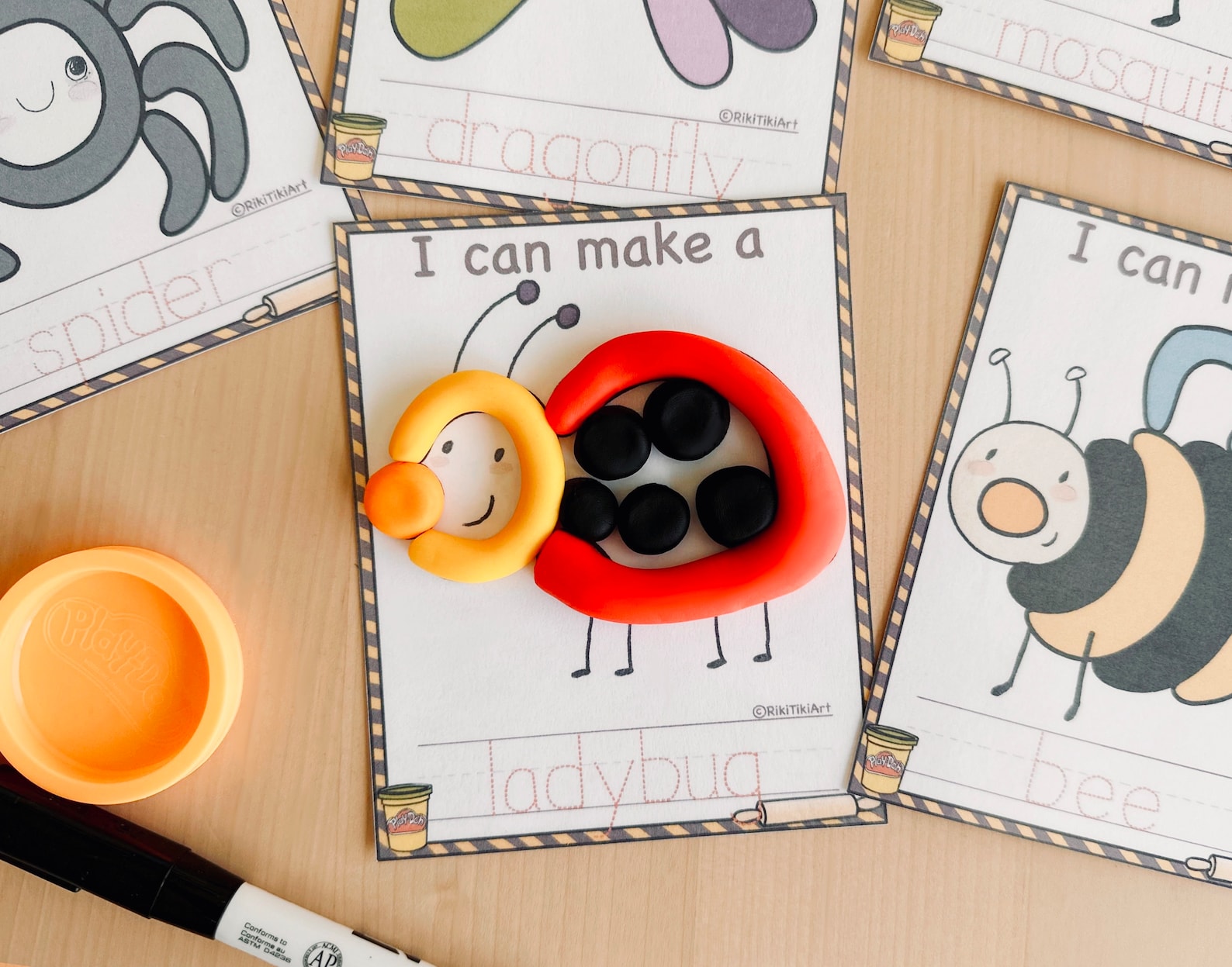 Insects Play Dough Mats Summer Theme Playdough Mats Bug Montessori ...