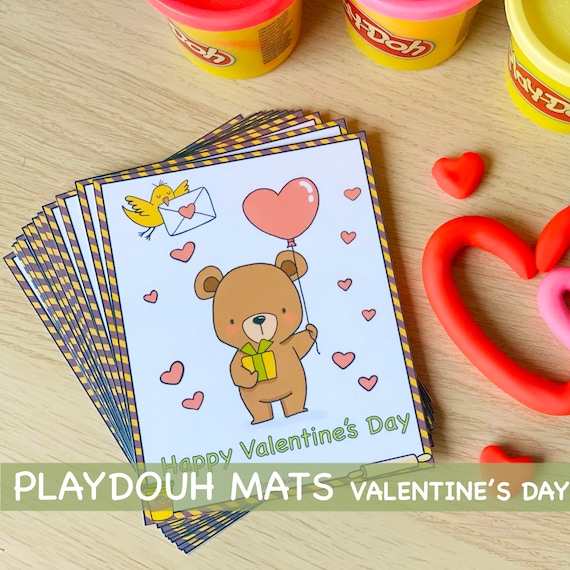 Play Doh Mats Valentines Day Gift for Toddler Printable Play | Etsy