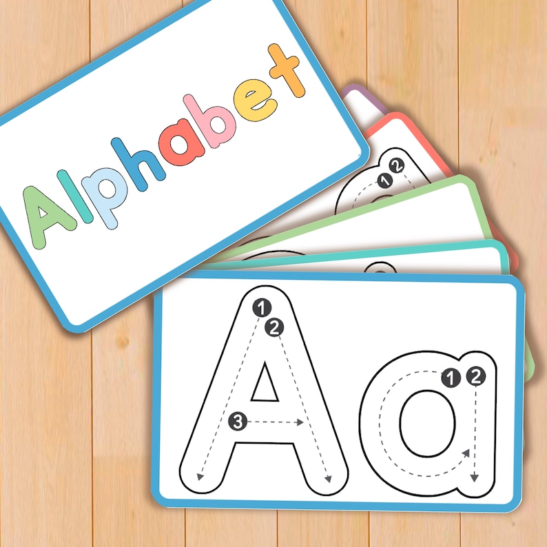 Alphabet Tracing Cards: ABC Letter Formation Worksheets (digital ...