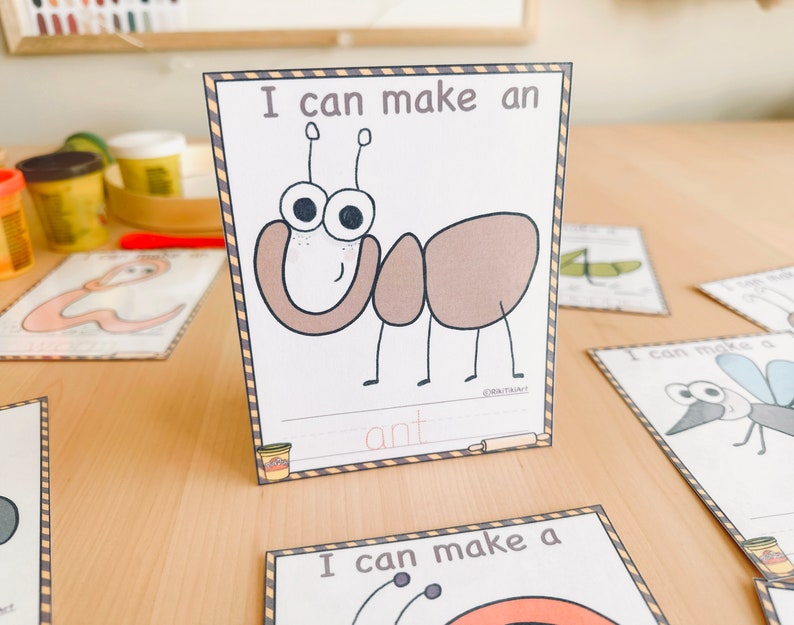 Insects Play Dough Mats Summer Theme Playdough Mats Bug Montessori ...