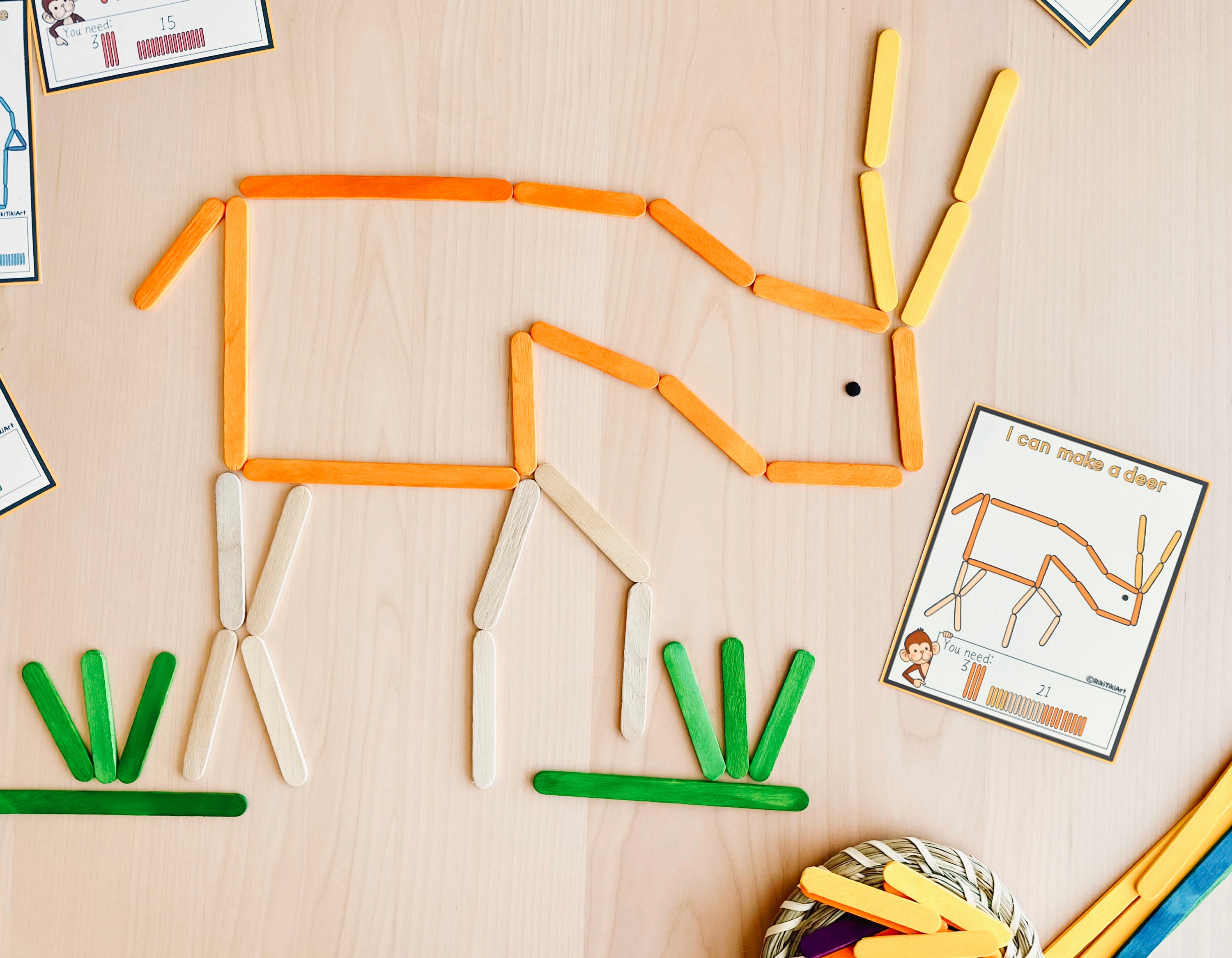 Forest Popsicle Sticks Activity Montessori Spring Printables Nature ...