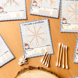 Q-tip Snowflakes Activity Christmas Crafts for Kids Winter Pattern ...