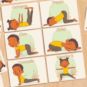 Kids Yoga Flashcards Children’s Yoga Pose Flash Cards Montessori ...