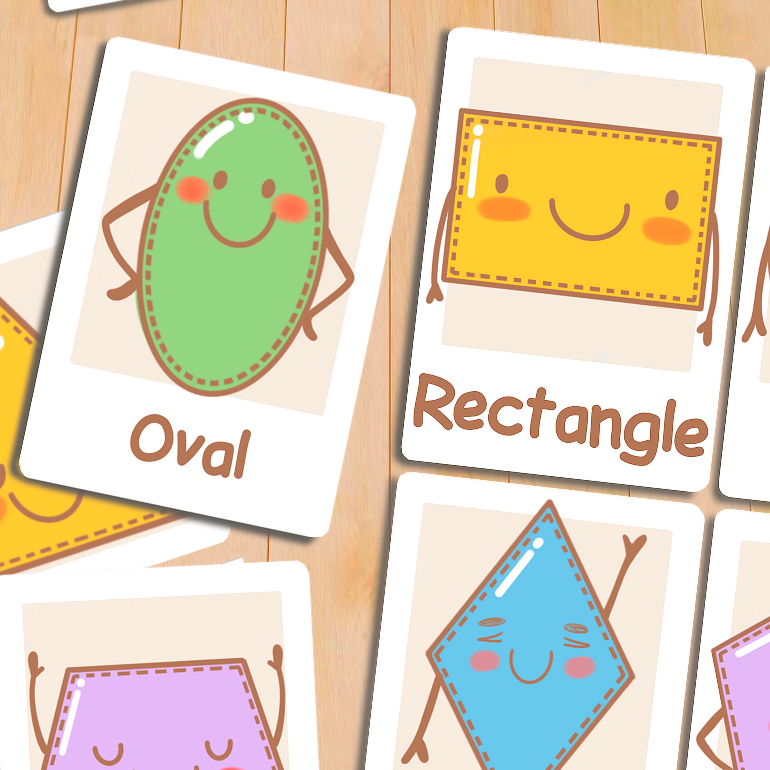 Geometric Shapes Flash Cards Printable Montessori Materials Preschool ...