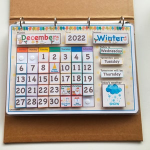 White Perpetual Calendar Kids Calendar Printable Classroom - Etsy