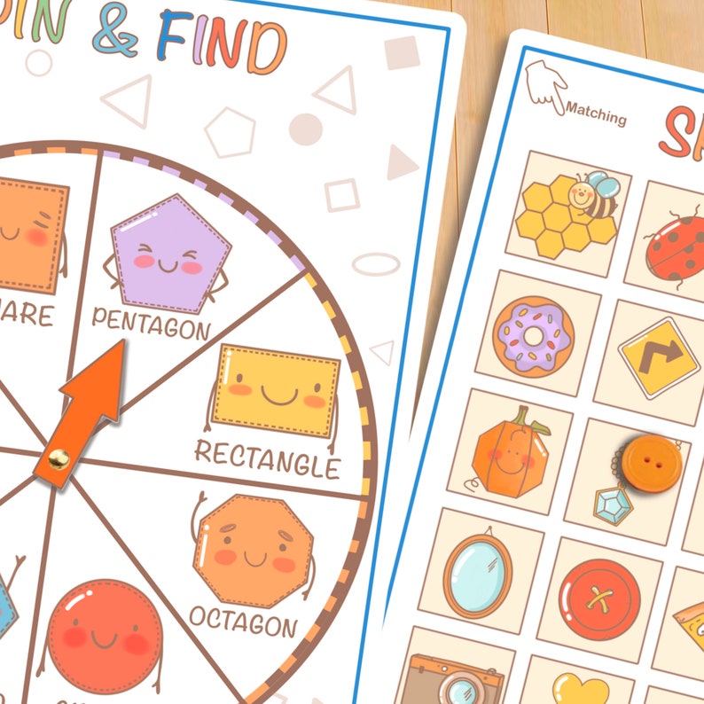 Shapes Educational Game Printable Toddler Activities - Etsy