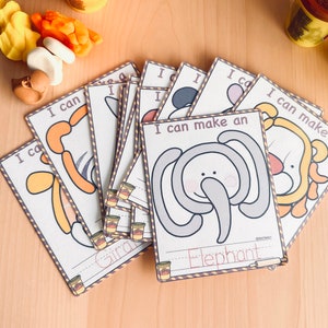 Zoo Animals Play Dough Mats Fine Motor Skills Visual Cards Montessori ...