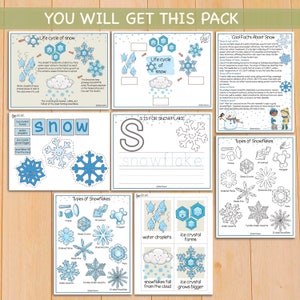 Snow Unit Study Snowflakes Printable Resources Homeschool Learning ...