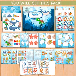 Ocean Animals Toddler Busy Book Printable Learning Binder Homeschool ...