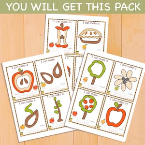 Apple Play Dough Mats Montessori Fall Printables Playdough Mats Fine ...