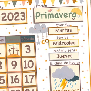 Spanish Calendar for Kids Printable Perpetual Calendar for Toddlers ...