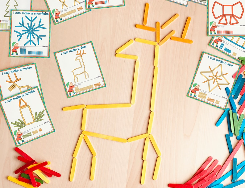 Winter Popsicle Sticks Mats Printable Christmas Activities for - Etsy