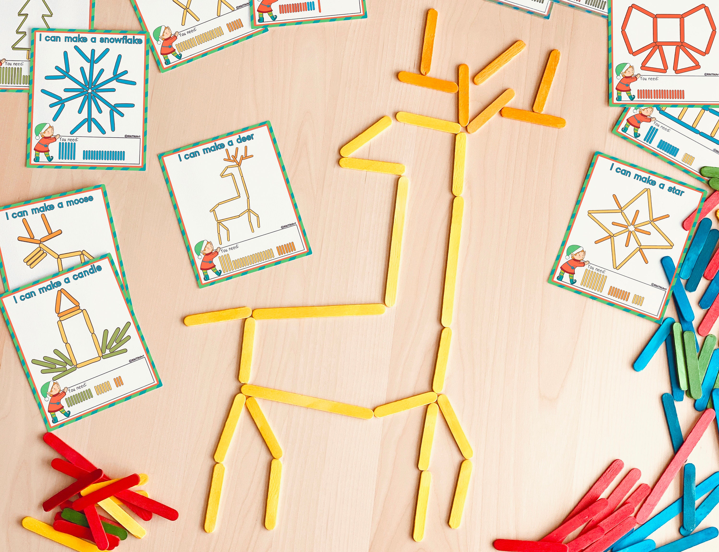 Winter Popsicle Sticks Mats Printable Christmas Activities for Kids ...