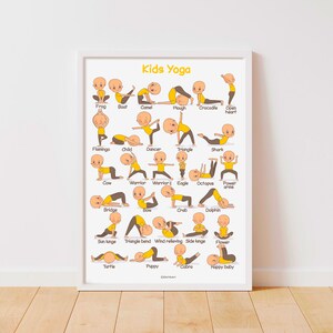 Kids Yoga Poster Homeschool Classroom Downloadable Prints Playroom ...