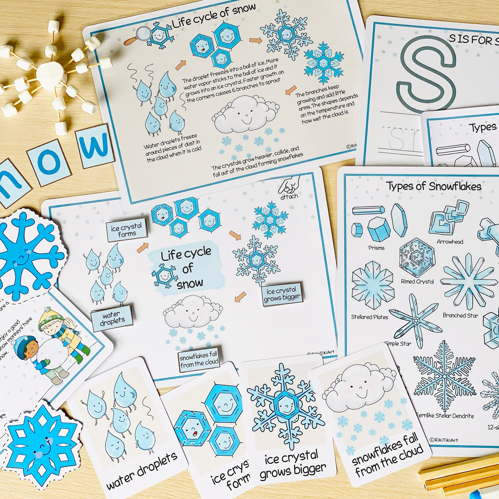 Snow Unit Study Snowflakes Printable Resources Homeschool Learning ...