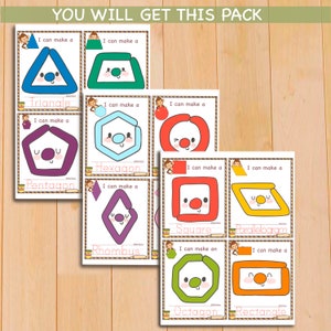 Shapes Play Dough Mats Visual Cards Montessori Toddler Activities ...