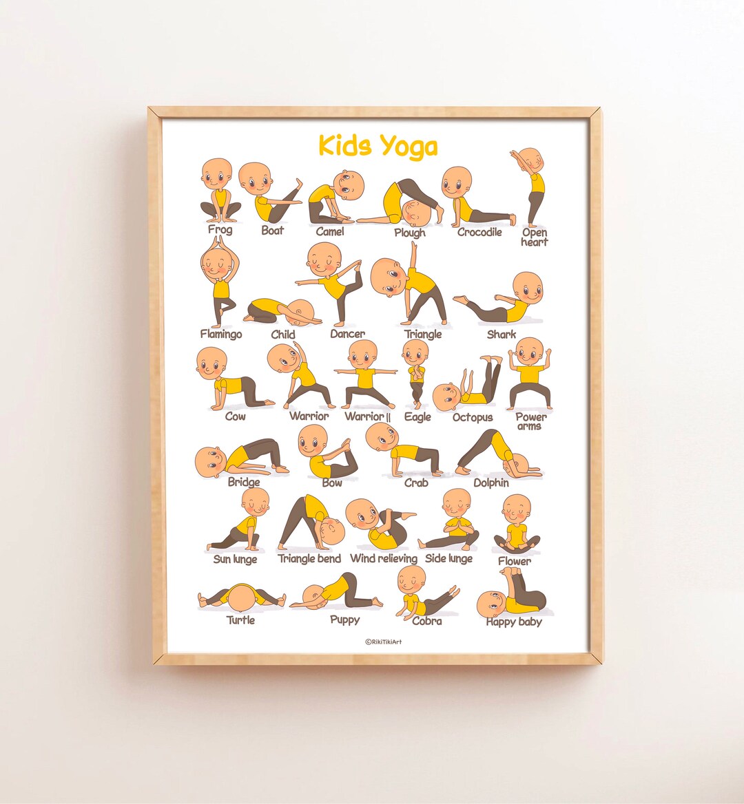 Kids Yoga Poster Homeschool Classroom Downloadable Prints Playroom ...