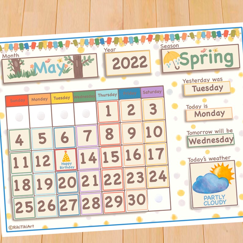 16x20 Perpetual Calendar Printable Classroom Calendar - Etsy