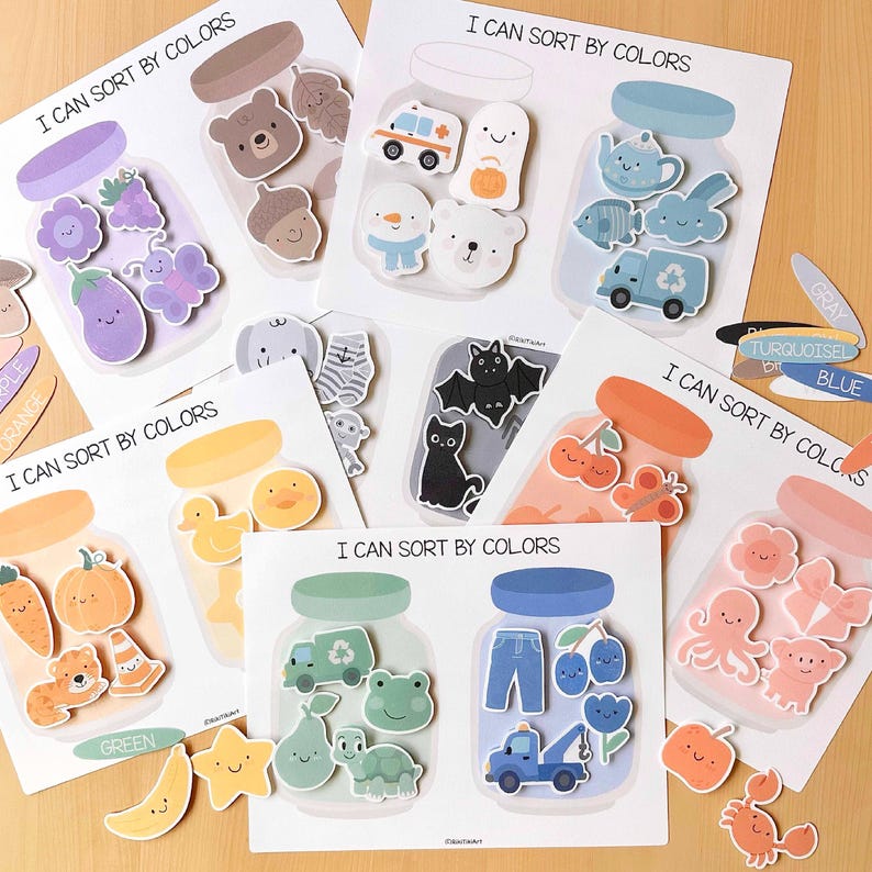 Color Matching Activity With Jars - Printable Preschool Learning Game ...