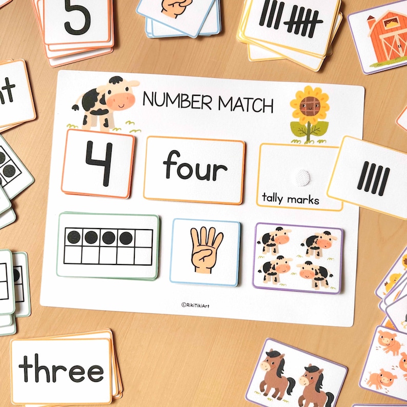 Number Matching Worksheets Fun Preschool Printables for Counting Number ...