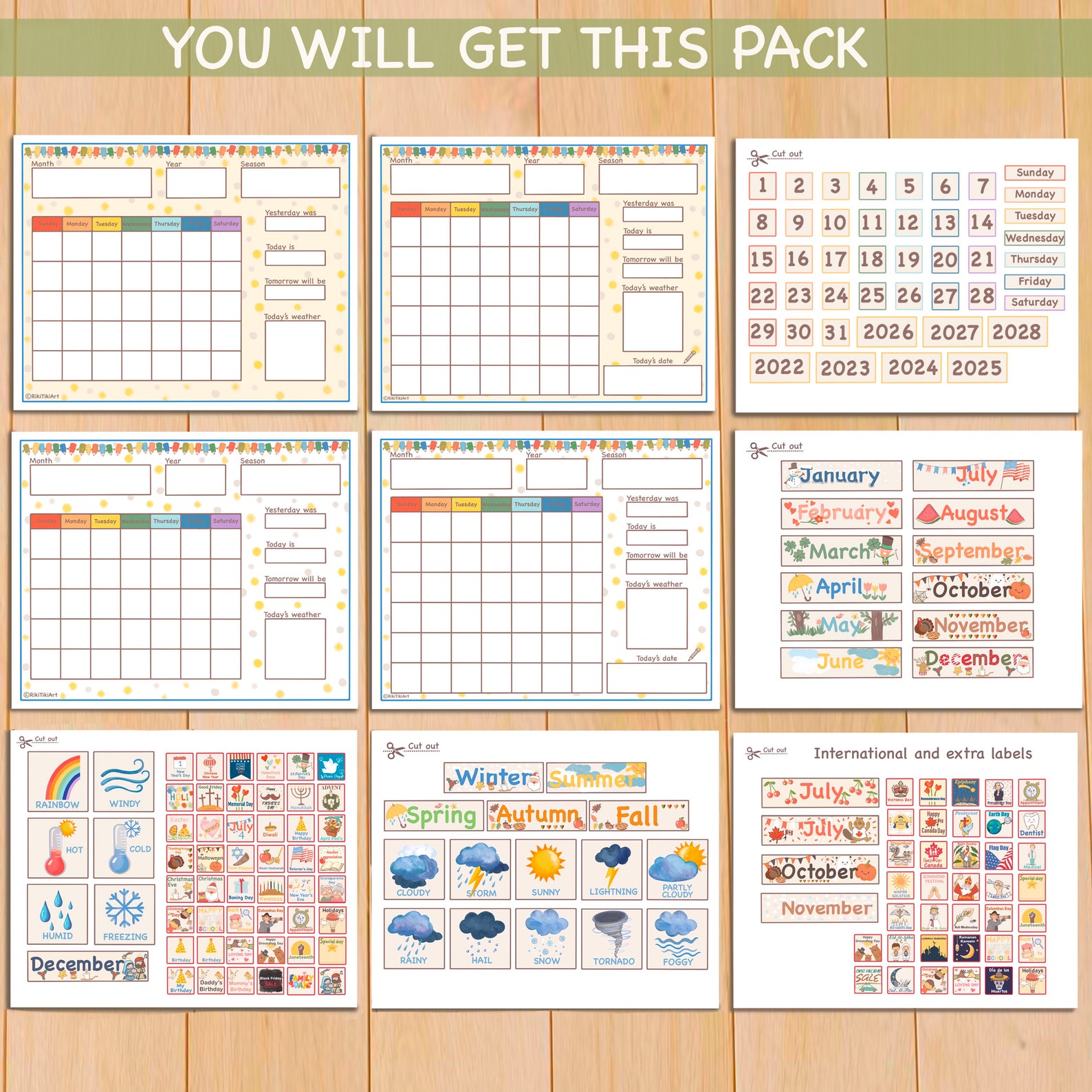 16x20 Perpetual Calendar Printable Classroom Calendar - Etsy