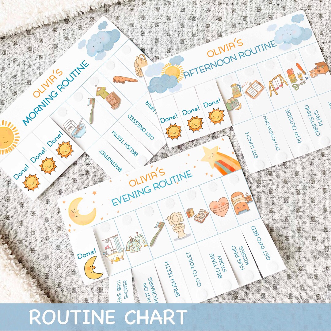 Routine Flip Chart Printable Chore Chart for Kids Morning Afternoon ...