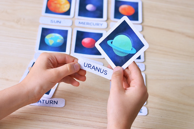 Solar System Flashcards Printable Montessori Materials | Etsy