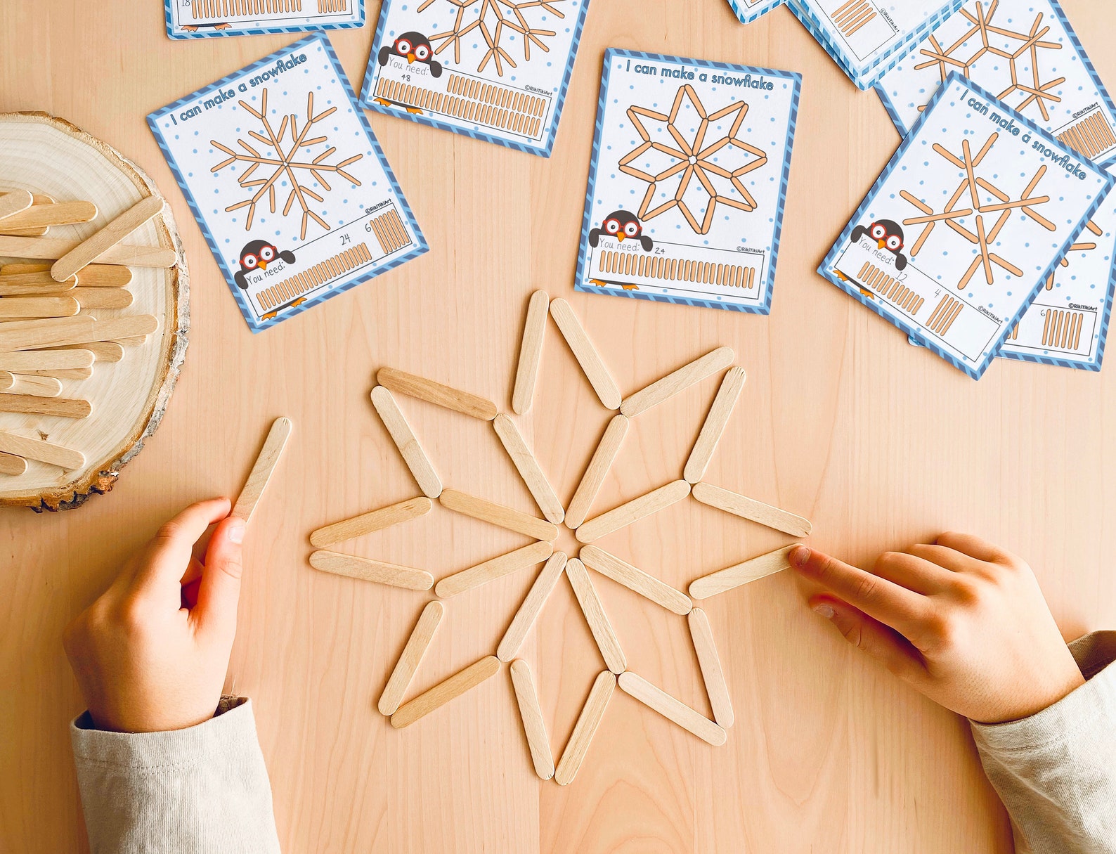 BUNDLE Popsicle Sticks Activity, Fine Motor Skills Montessori Printable ...