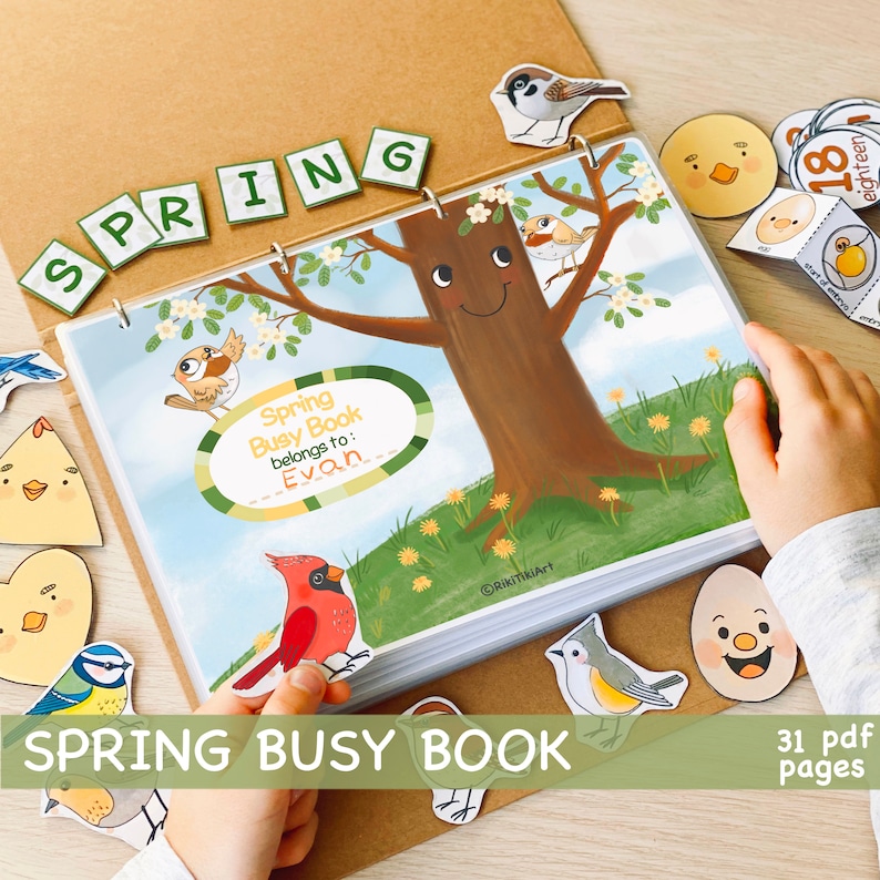 Spring Busy Book Preschool Learning Binder Personalized Toddler Busy ...