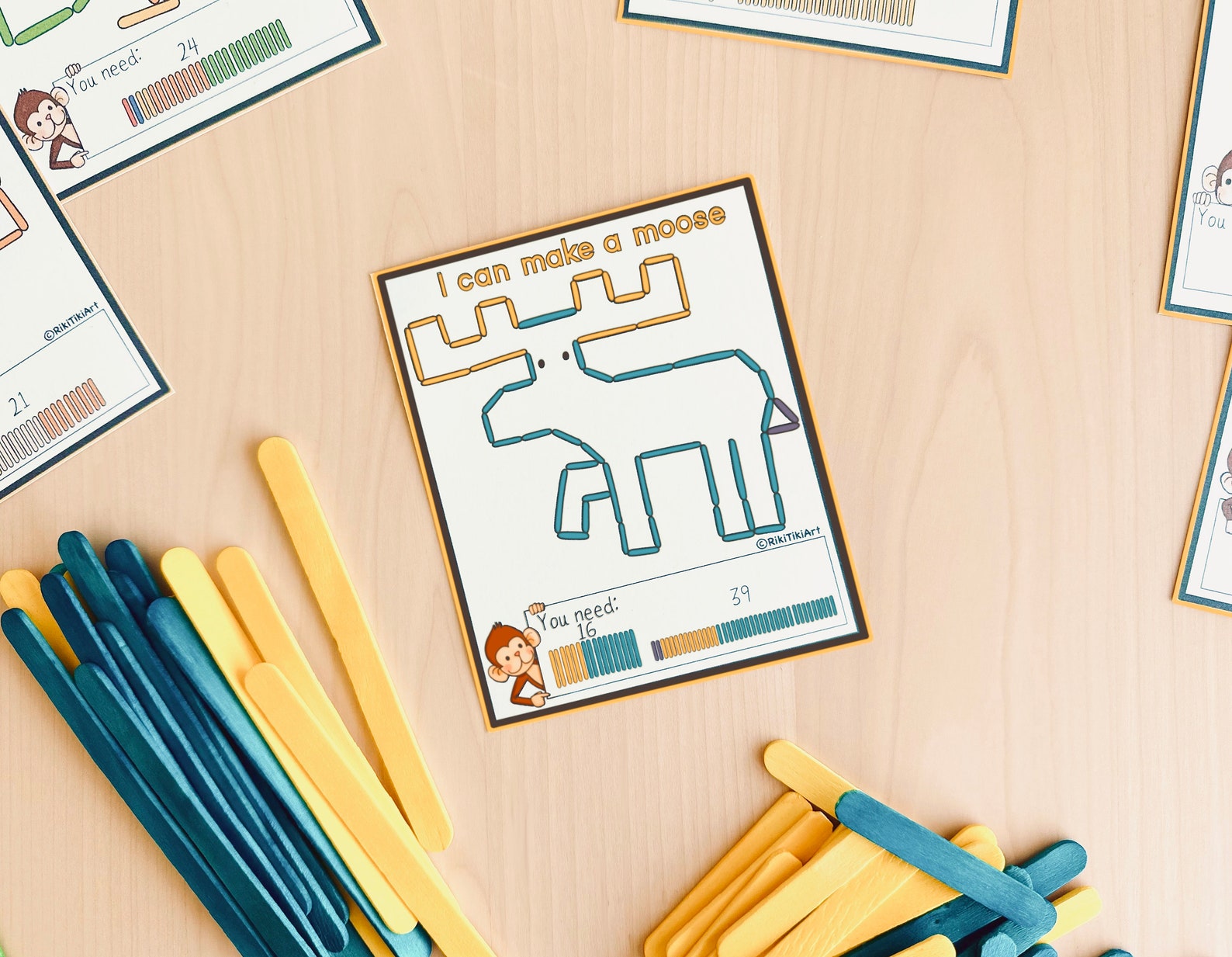 Forest Popsicle Sticks Activity Montessori Spring Printables Nature ...