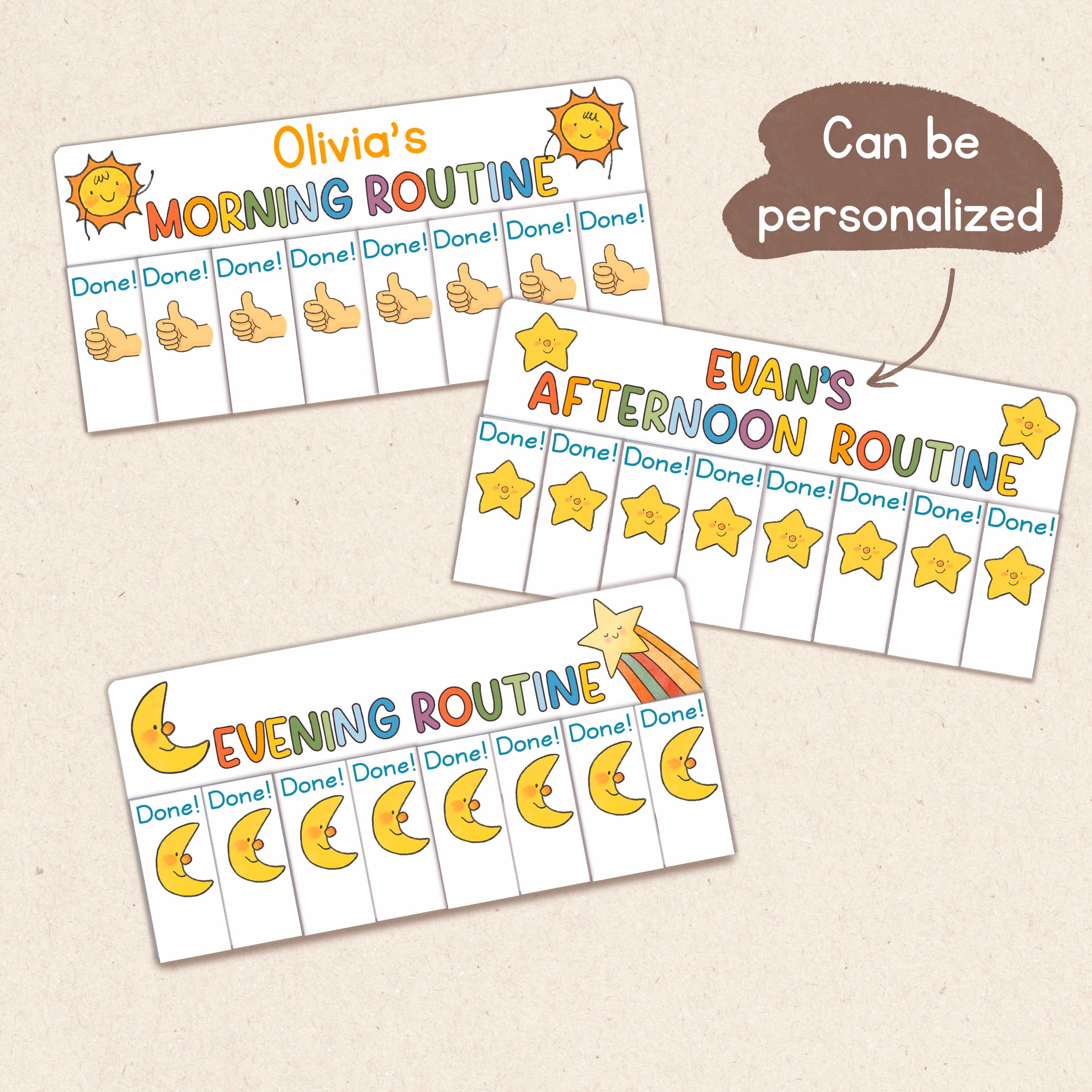 Kids Daily Routine Flip Chart, Morning Afternoon Evening Routine Cart ...