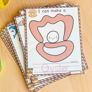 Ocean Animals Play Dough Mats Fine Motor Skills Preschool Kindergarten ...