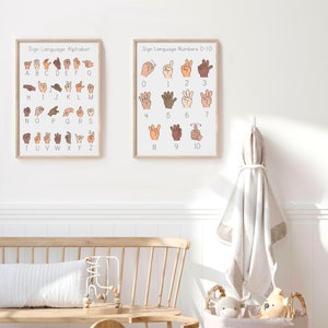 ASL Sign Language Numbers Poster Special Education Homeschool Classroom ...