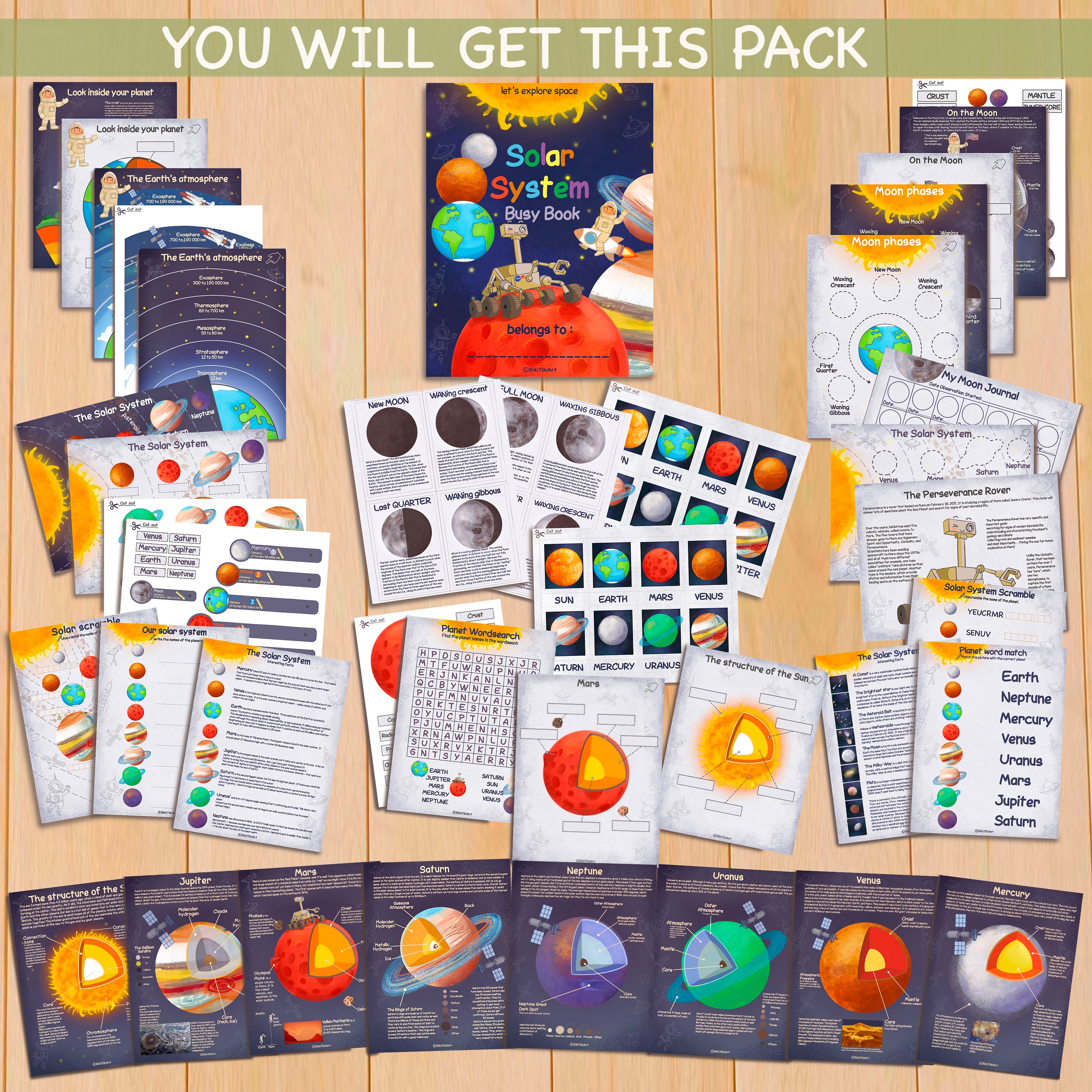 Solar System Busy Book Outer Space Learning Binder Personalized Space ...