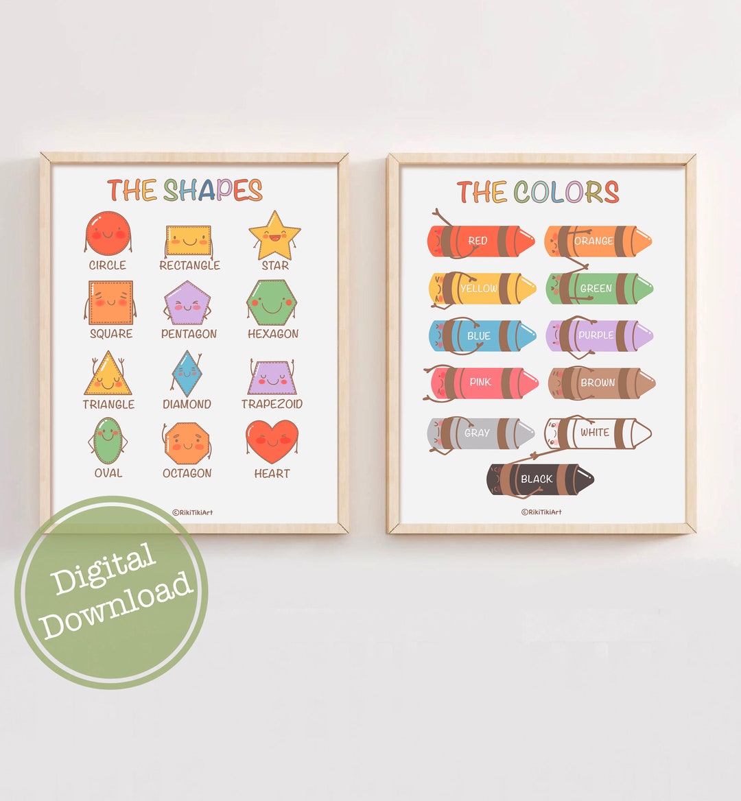 Set of Two Prints Toddler Classroom Posters, Montessori Educational ...