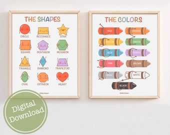 Set of 6 Prints Educational Classroom Posters Pastel | Etsy