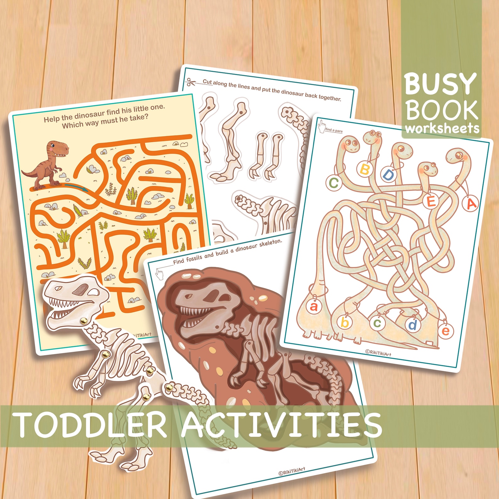 Dinosaur Toddler Educational Activities Kindergarten Learning - Etsy