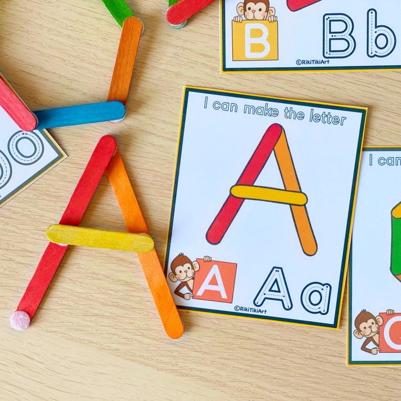 ABC Popsicle Sticks Alphabet Activity Game for Toddlers | Etsy