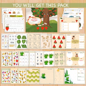 Summer Busy Book Printable Toddler Activities Preschool Learning Binder ...