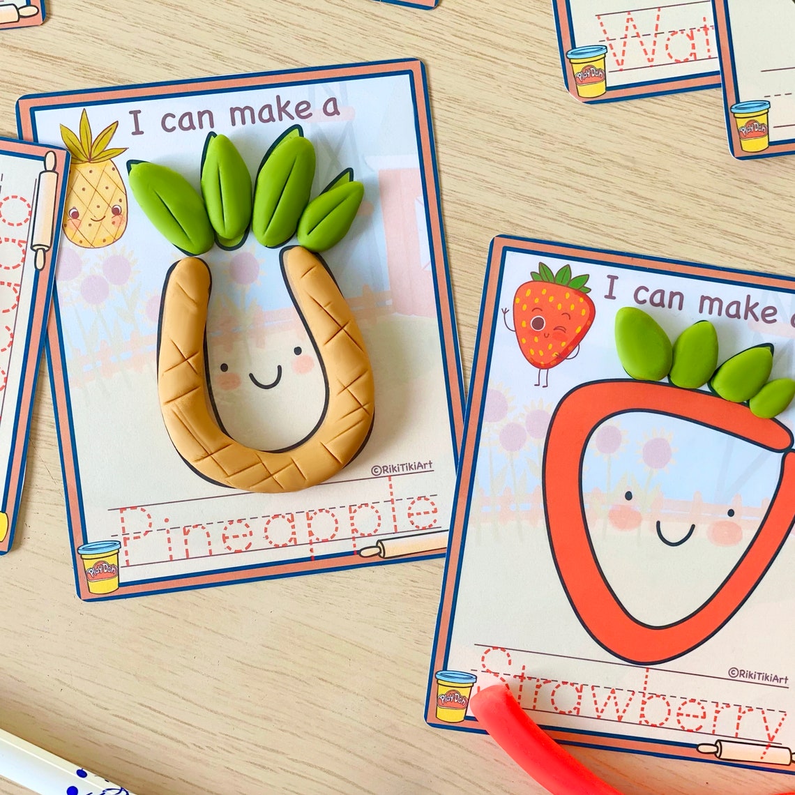 Fruits Play Doh Mats Fine Motor Skills Gift for Toddler Play | Etsy