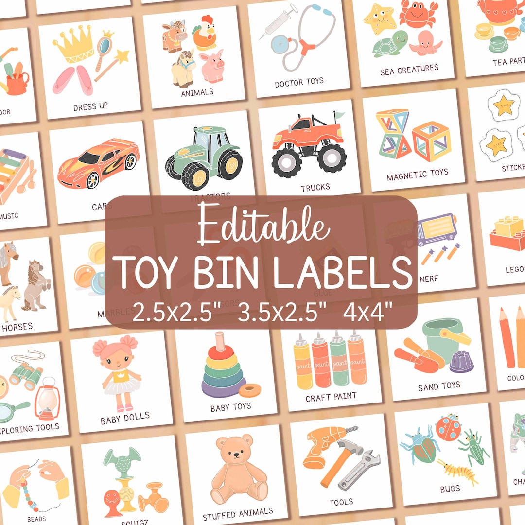 Editable Toy Bin Labels - Playroom Storage Box Organization, Daycare ...